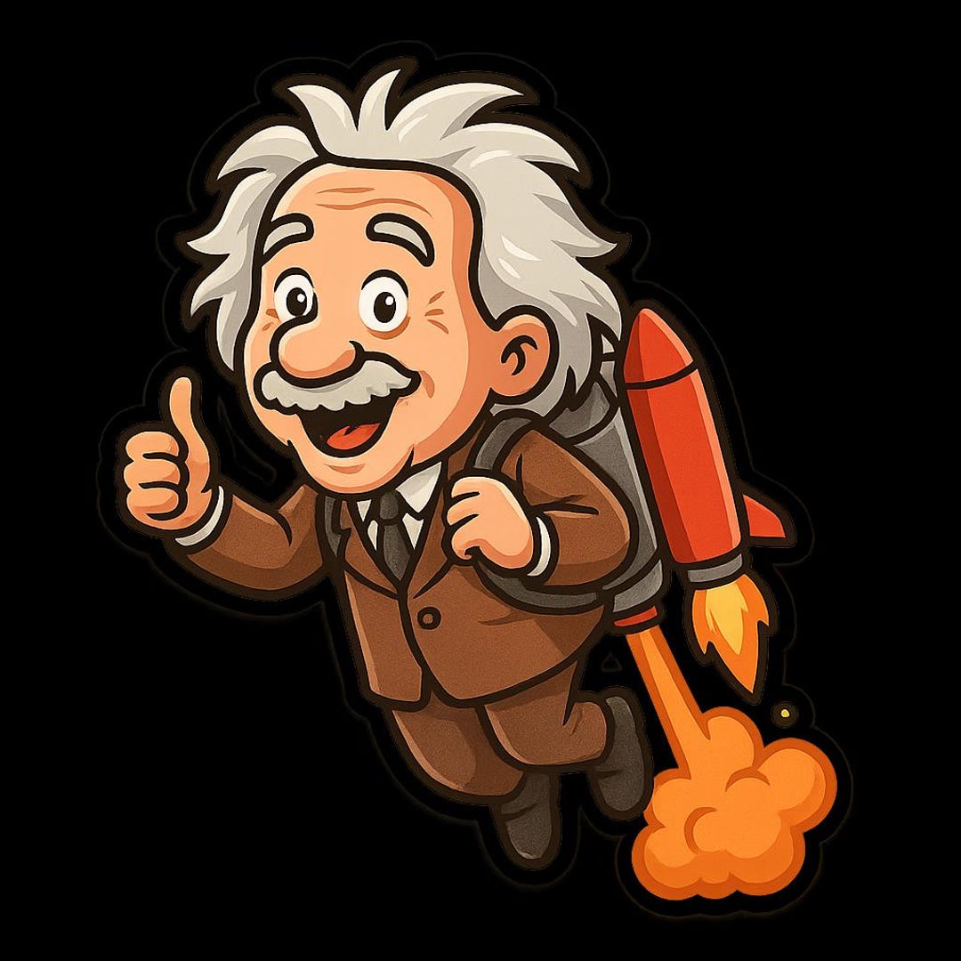 Einstein With Jetpack Sticker – Funny Car Sticker – Weatherproof ...