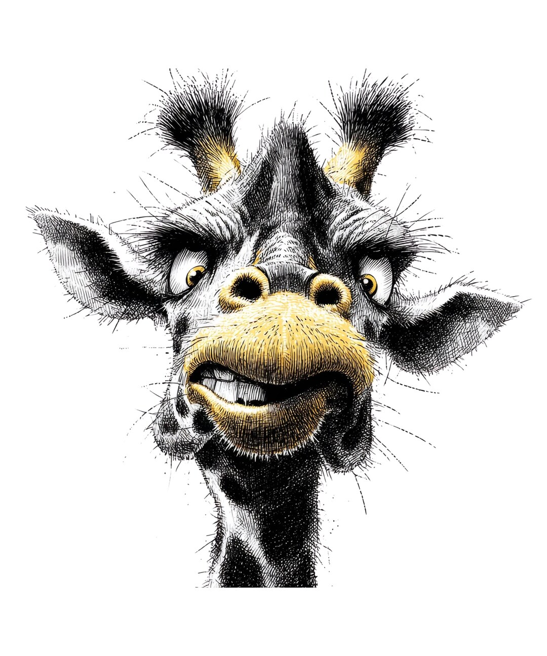Funny Giraffe Car Sticker – Cartoon Animal Sticker With a Slanted Look ...