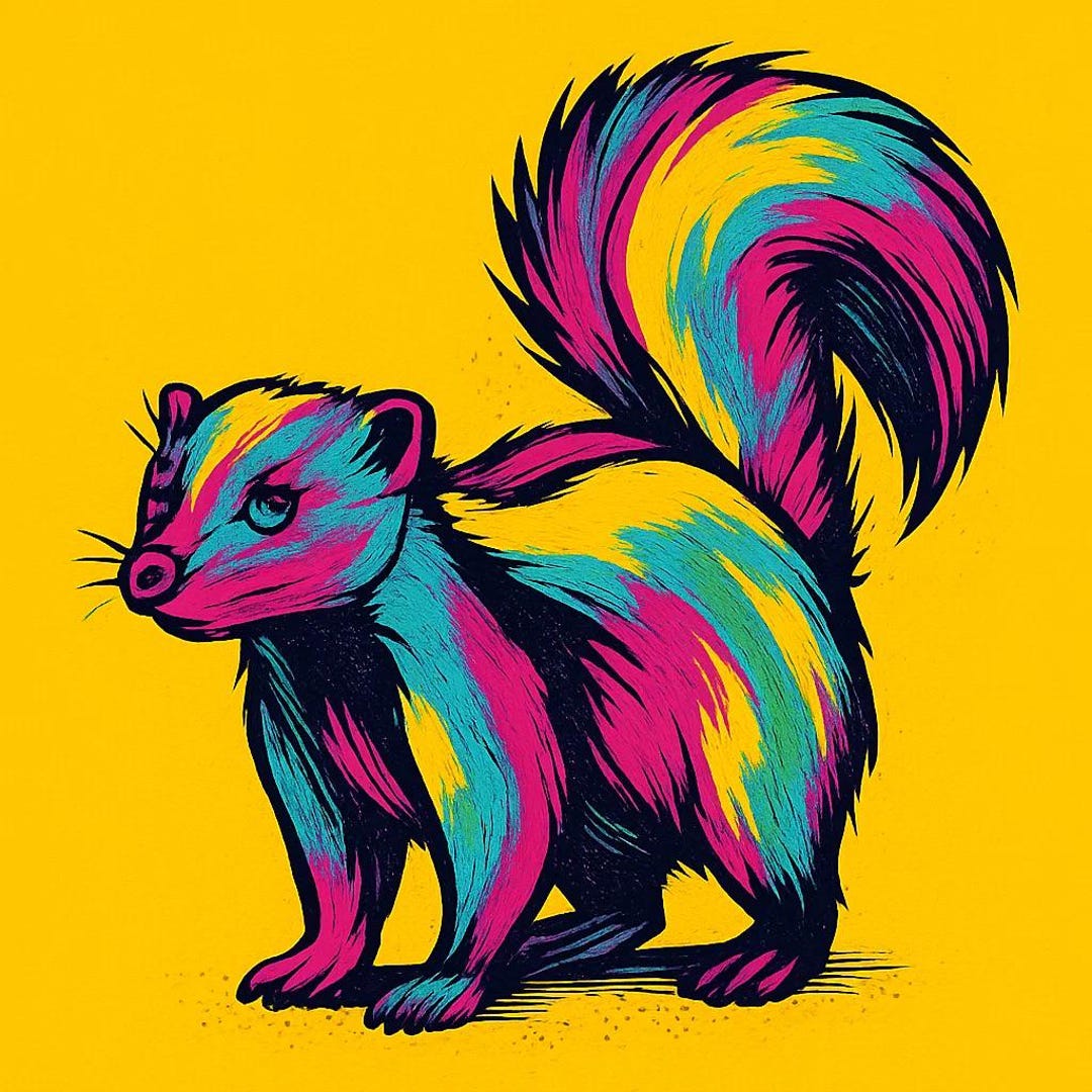 Skunk Pop Art Iron-on Patch – Funny Animal Motif in Pop Art Style DTF ...