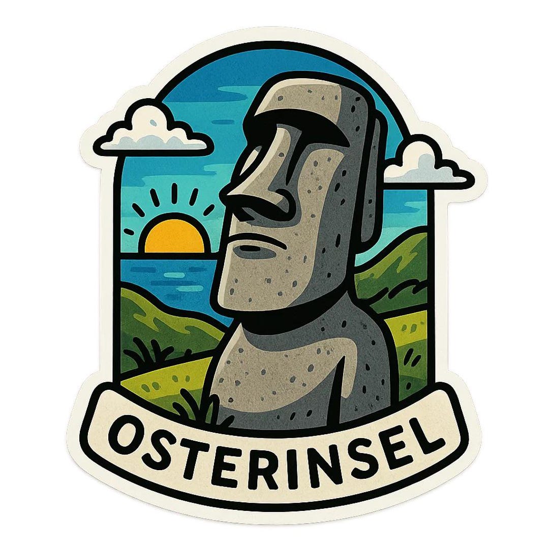 Moai Statue Sticker – Easter Island Comic – Mystical Island Sticker for ...