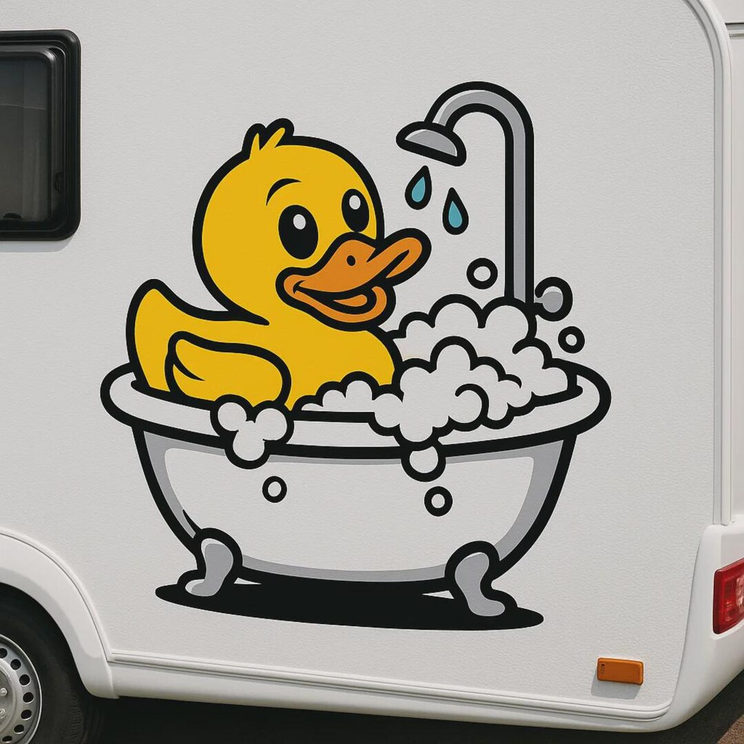 Rubber Duck Bathtub Sticker Comic Duck for Caravan or Camper Funny ...