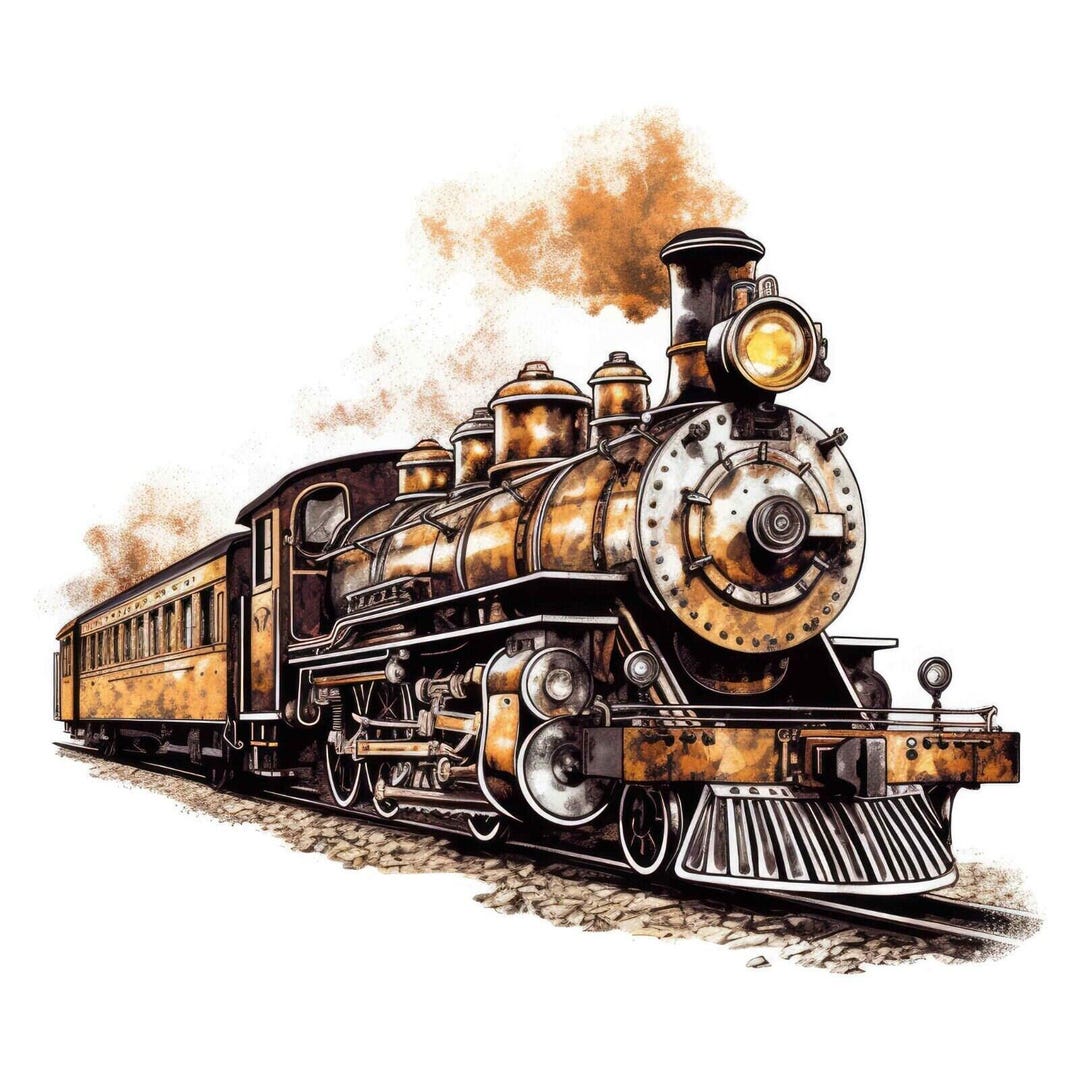 2x Steam Locomotive Stickers Vintage – Retro Train Stickers | Nostalgia ...