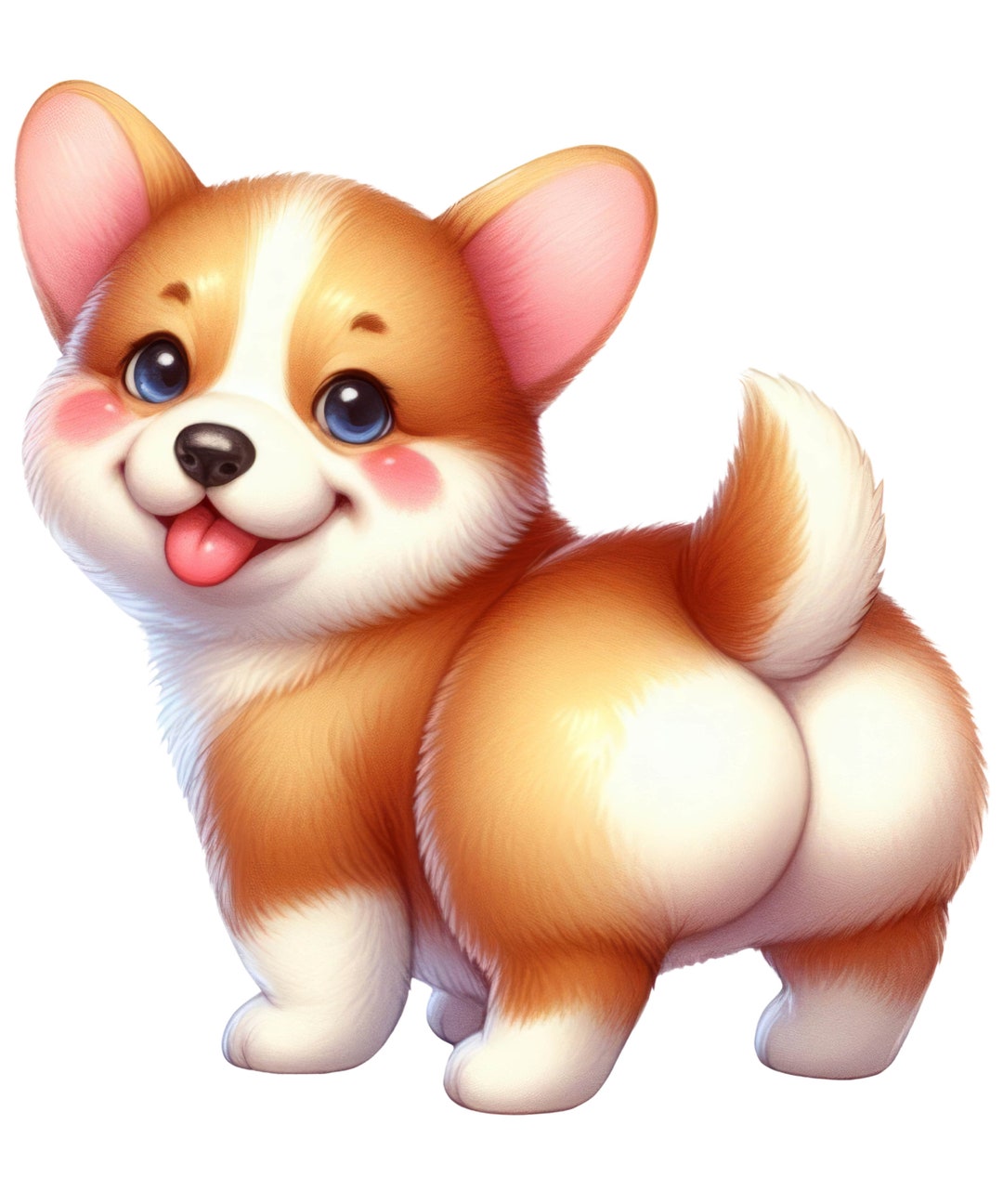 Cute Chubby Corgi Dog Car Sticker Dog Sticker - Etsy