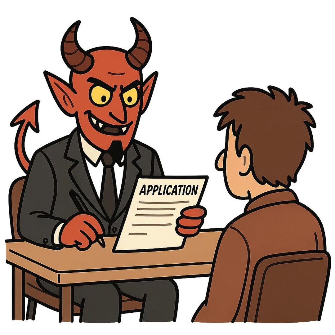 Sticker Demon in Suit Job Interview Car Sticker Weatherproof Outdoor ...