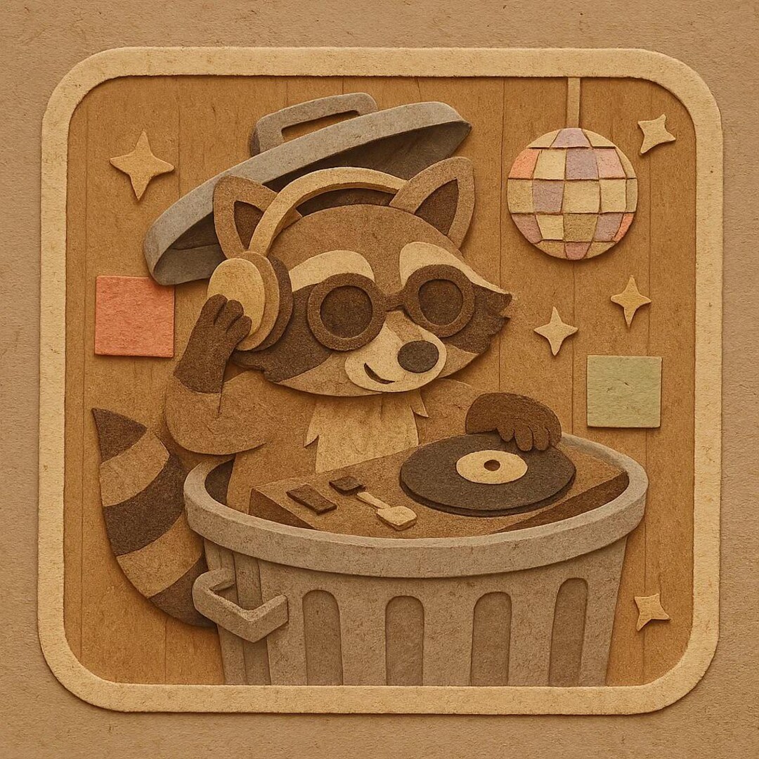 Raccoon as DJ in Trash Can Disco – Funny Car Sticker – Weatherproof ...