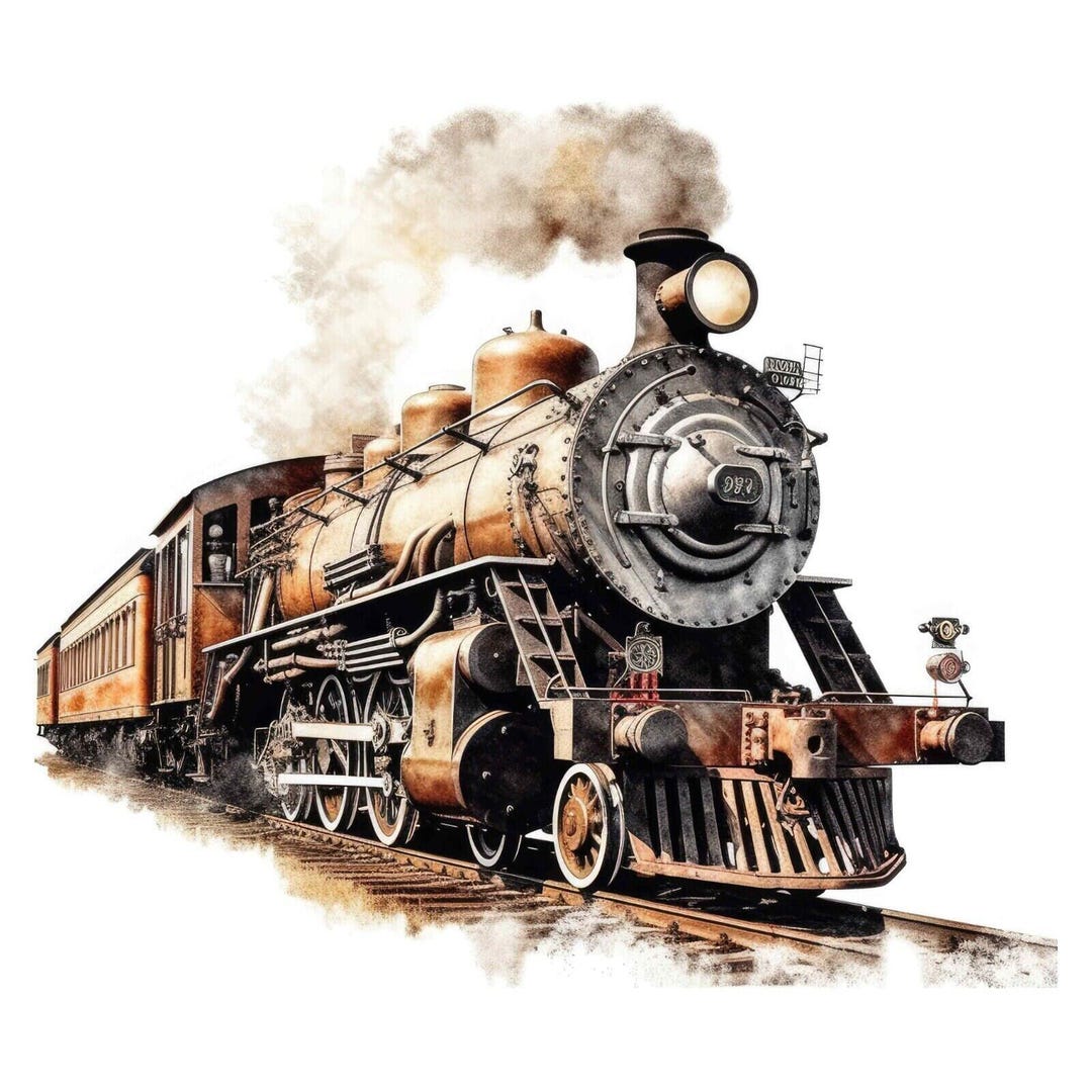 2x Steam Locomotive Stickers Vintage – Retro Train Stickers | Nostalgia ...