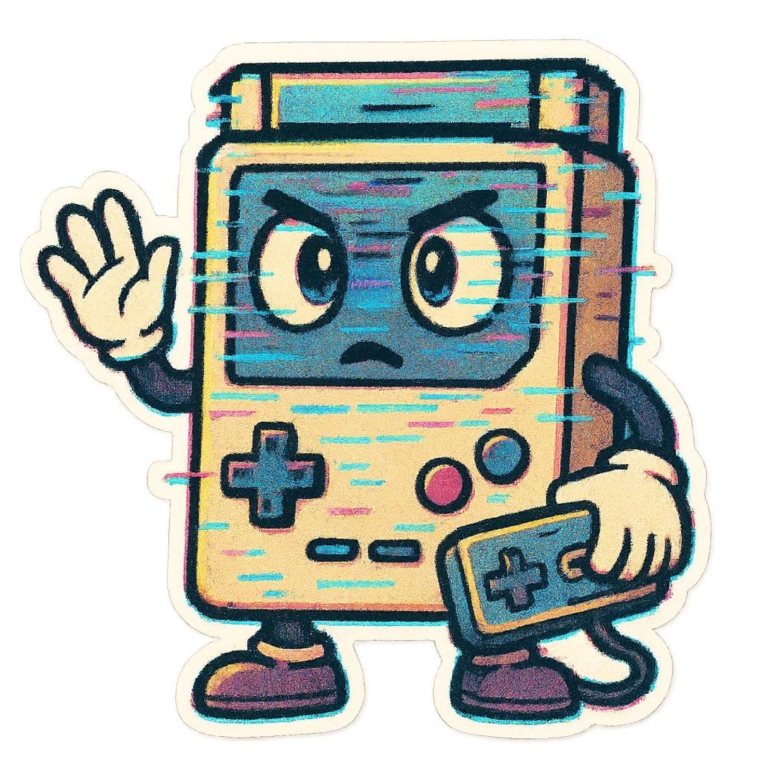 Glitch Gameboy Sticker | Sora-style Game Console With Eyes & Hands ...