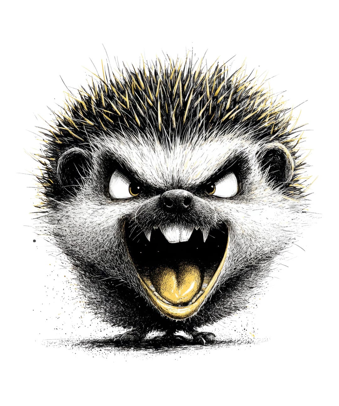 Angry Hedgehog Car Sticker – Funny Animal Sticker With Cheeky Facial ...
