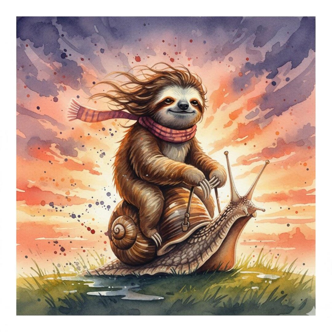 4X Sloth and Snail Stickers Car Stickers Funny Animal Motif Slowness ...