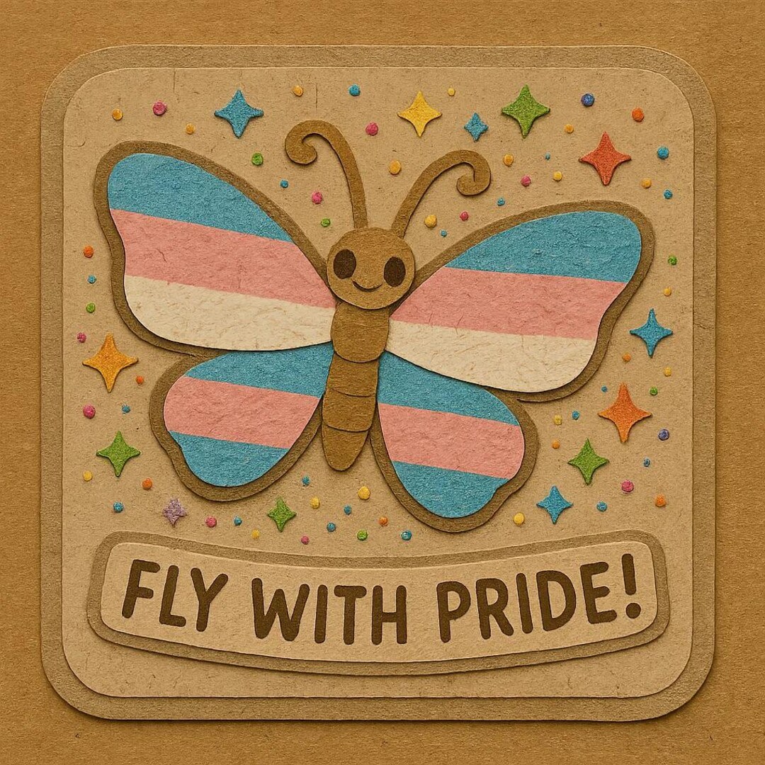 Butterfly With Transgender Flag, Rainbow Glitter & “fly With Pride ...