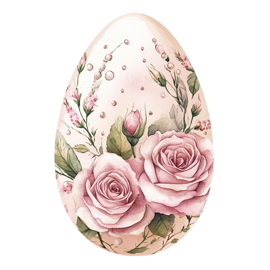5x Floral Easter Egg Stickers, 5 Different Designs | Easter Floral ...