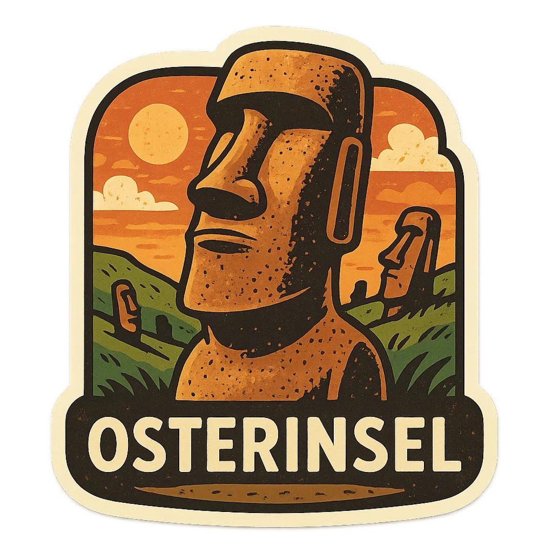 Moai Statue Sticker – Easter Island Comic – Mystical Island Sticker for ...