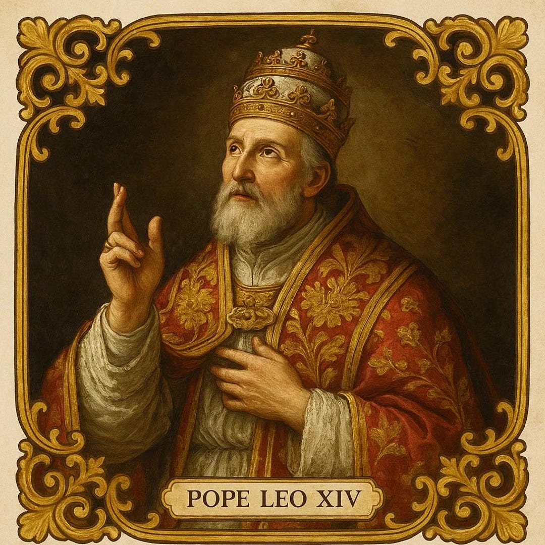 Pope Leo XIV Sticker in Baroque Style | Gold-decorated Saint With Tiara ...