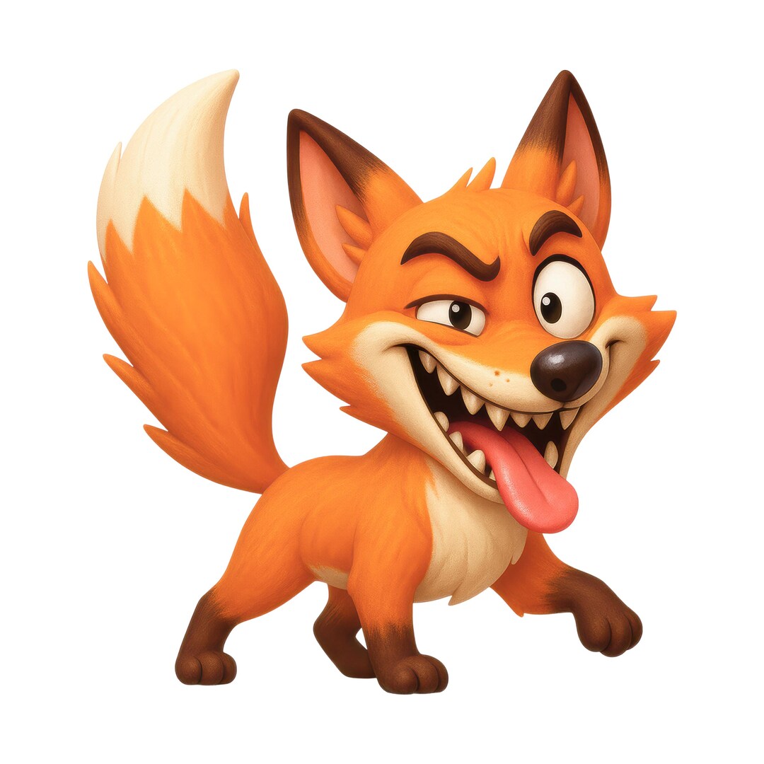 2X Car Sticker Cheeky Fox – Funny Cartoon Sticker With Crazy Fox Motif ...