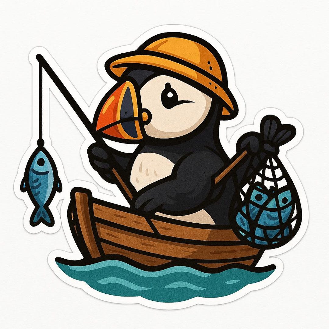 Sticker Puffin in Mini Boat Car Sticker Weatherproof Outdoor Vinyl ...