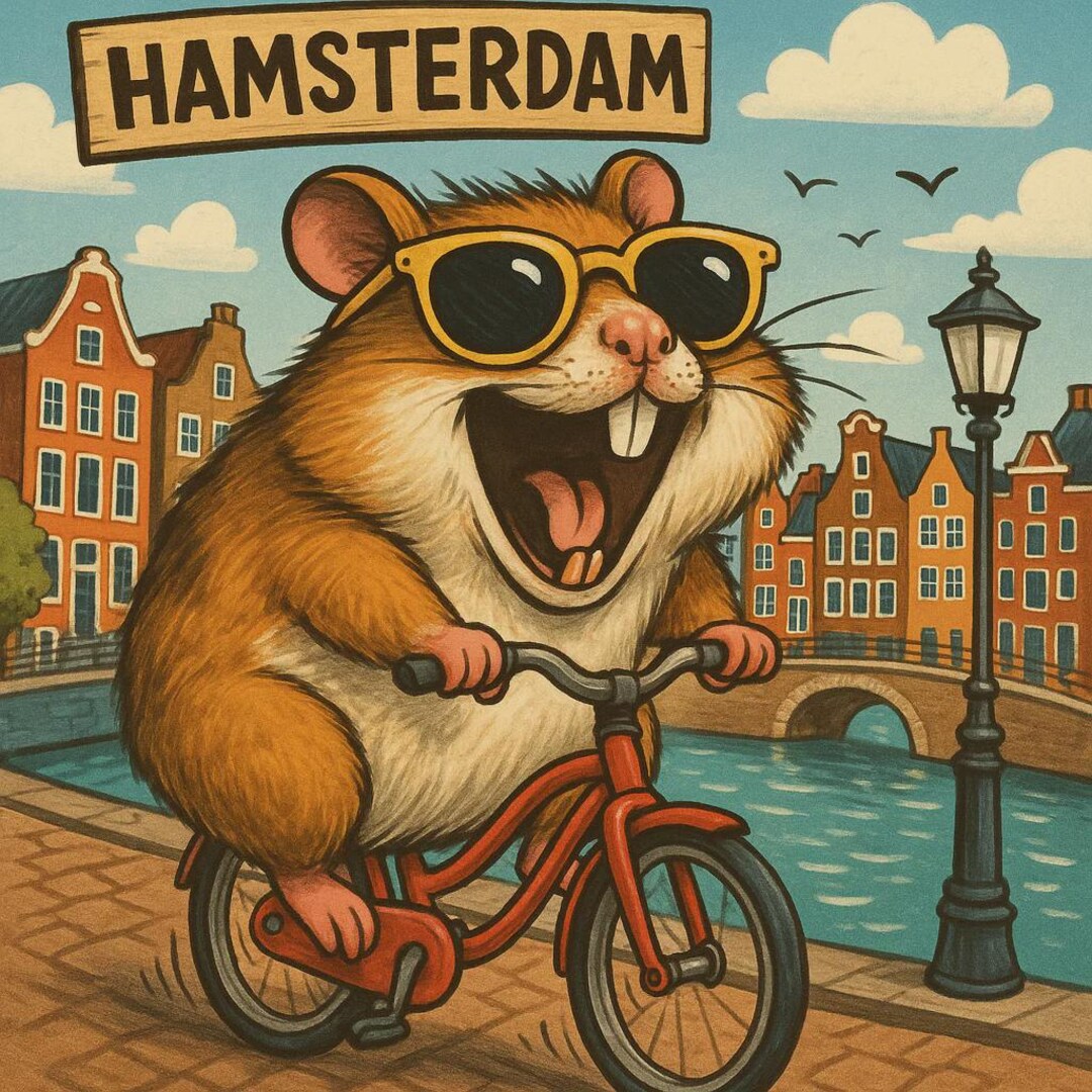 Funny Hamster Sticker “hamsterdam” – Cartoon Animal Comic for Car ...