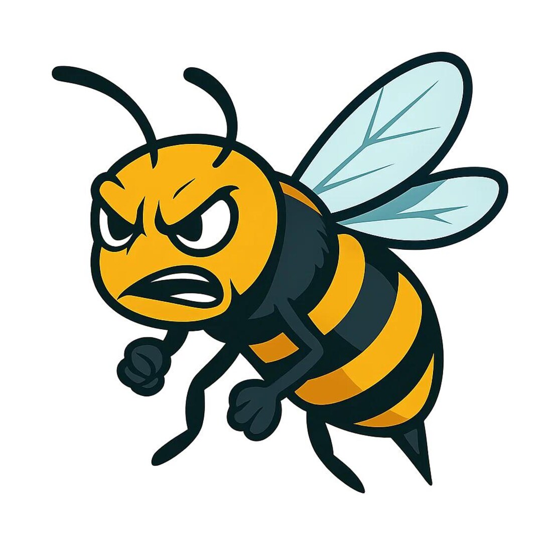 Angry Bee Sticker Bumper Sticker Attention! Shipping in a Folded ...