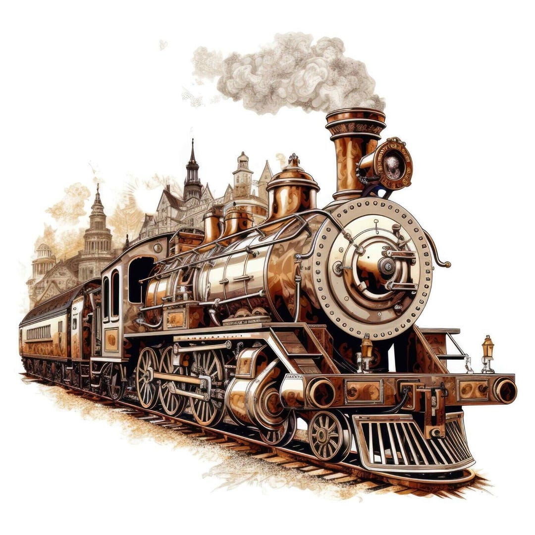 2x Steam Locomotive Stickers Vintage – Retro Train Stickers | Nostalgia ...