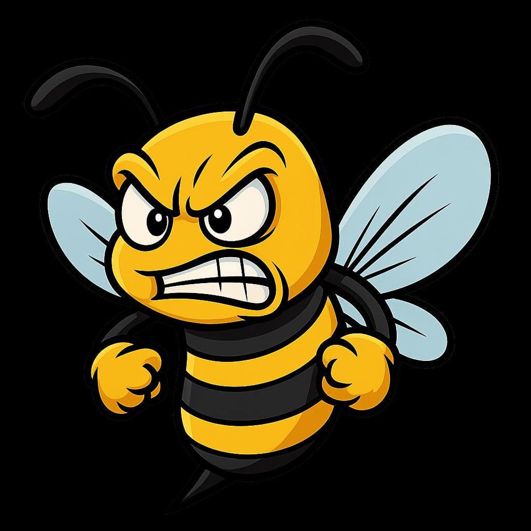 Sticker Angry Bee Car Sticker Weatherproof Outdoor Vinyl Sticker ...
