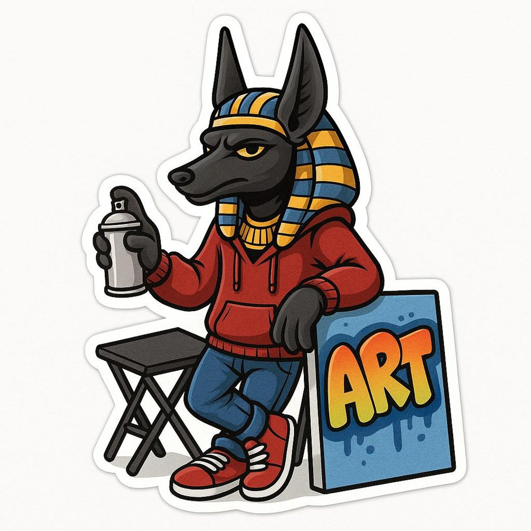 Anubis as a Street Artist Sticker – Stylish Car Sticker – Weatherproof ...