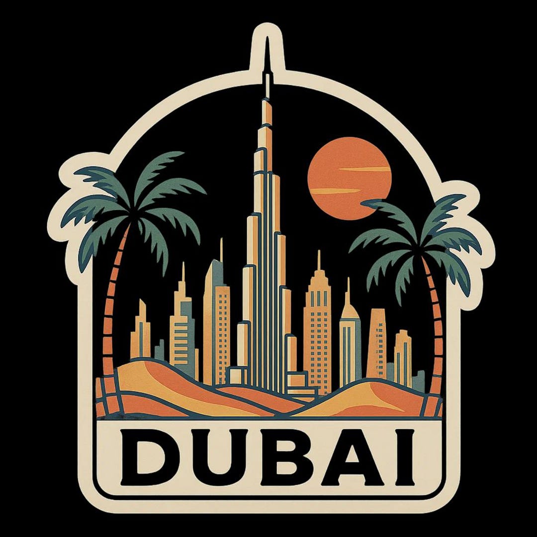 Burj Khalifa Sticker – Dubai Skyline – Skyscraper Sticker With Desert ...