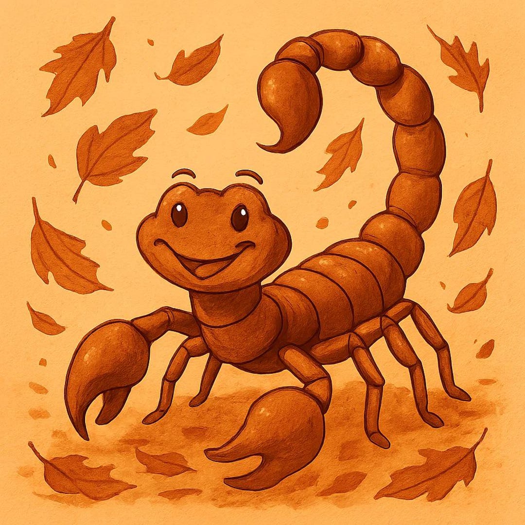5X Funny Cartoon Scorpion Sticker Watercolor Funny Scorpion Sticker ...