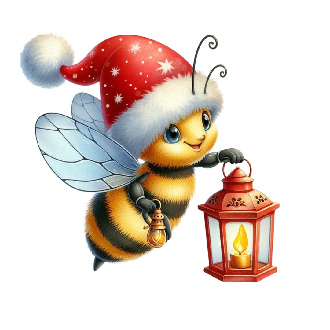 Cute Cartoon Christmas Bee Car Sticker – Funny Winter Bee Sticker With ...