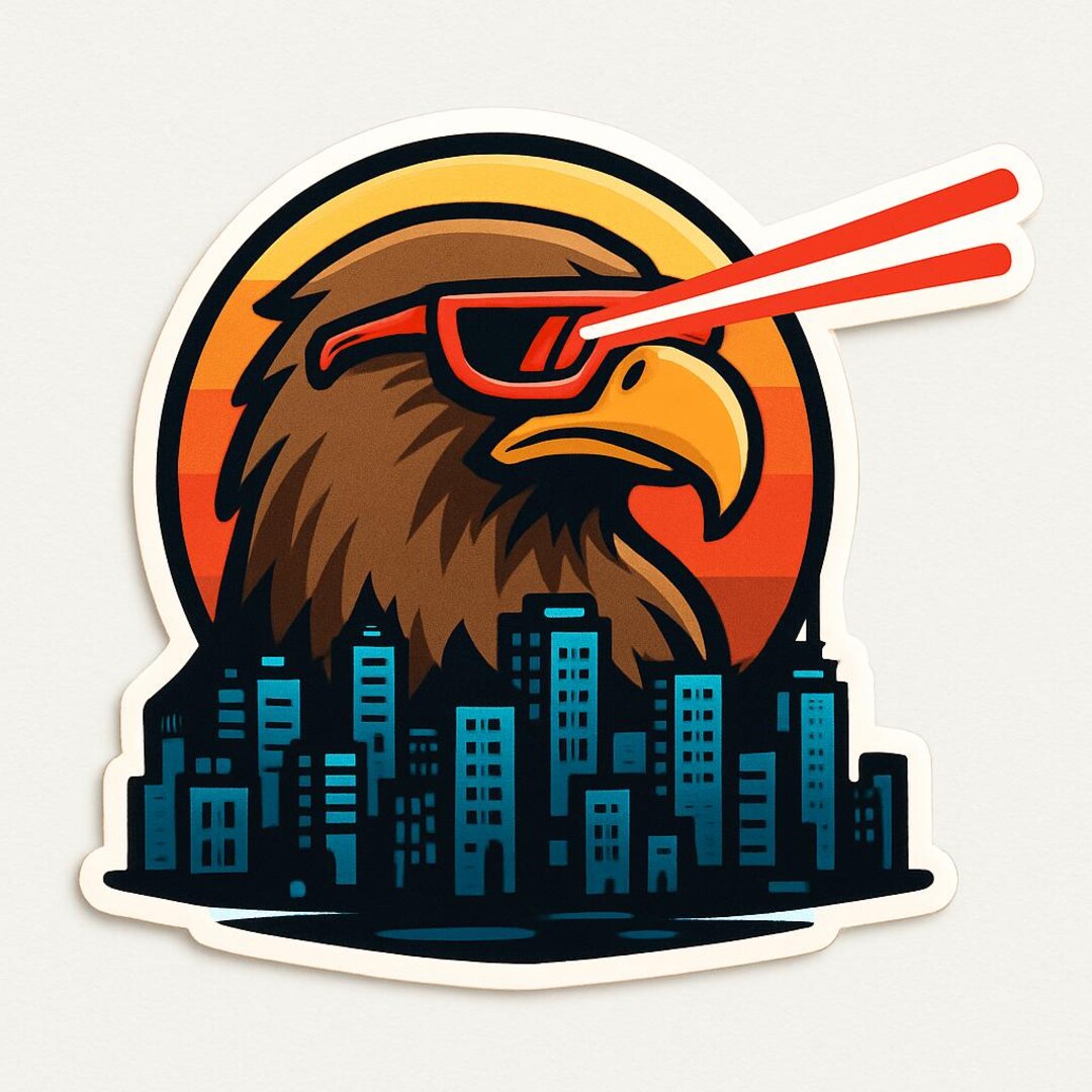 Sticker Eagle With Laser Glasses Car Sticker Weatherproof Outdoor Vinyl ...