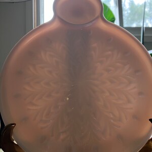 Jeanette Pink Feather Shell Milk Glass Plates Pressed Glass Snack Trays ...