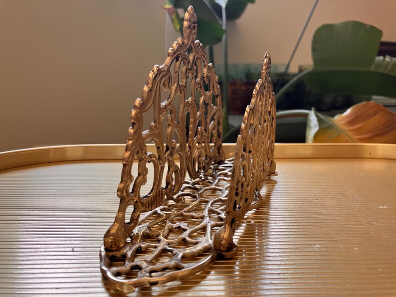 Vintage Brass Art Nouveau Letter Rack or Serviette & Napkin Holder ...