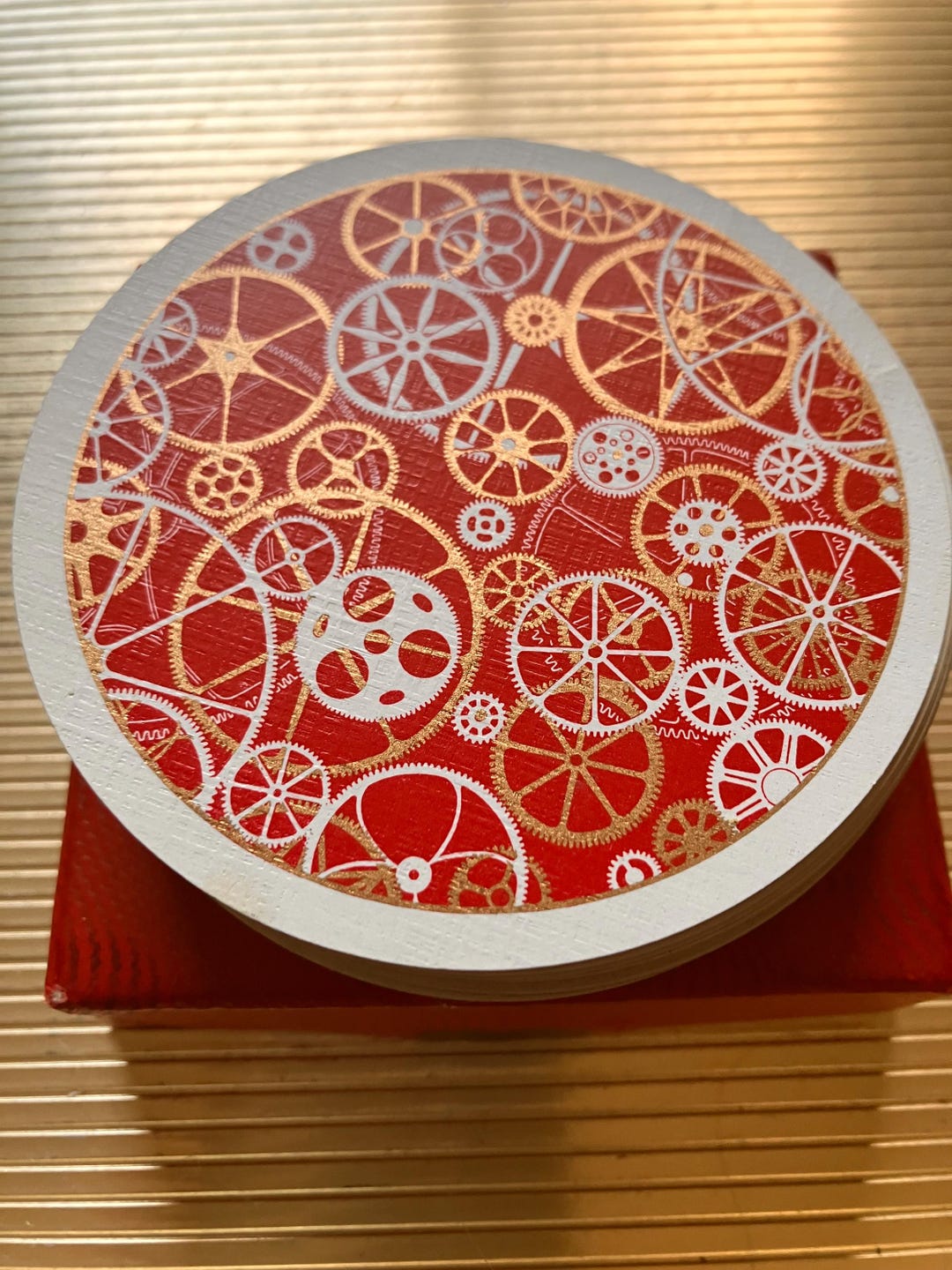 Vintage John Waddington Rondo Playing Cards Red Circular Card Steam ...