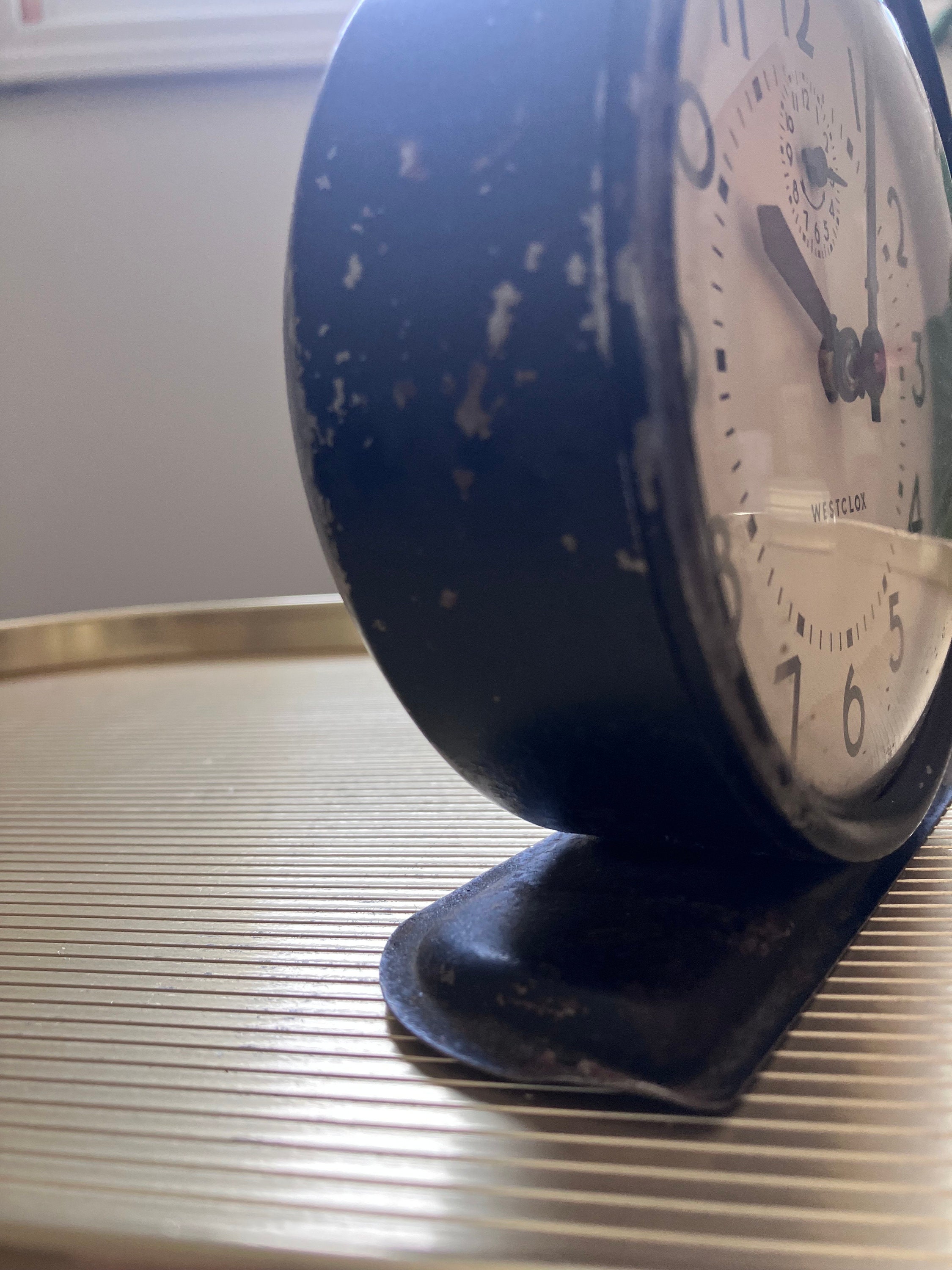 Vintage 1940s Westclox raven Wind-up Alarm Clock With Glass Face ...