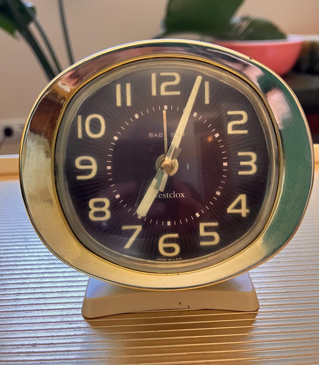 Vintage Westclox “baby Ben” Wind-up Alarm Clock Gold Trim Beige Metal ...