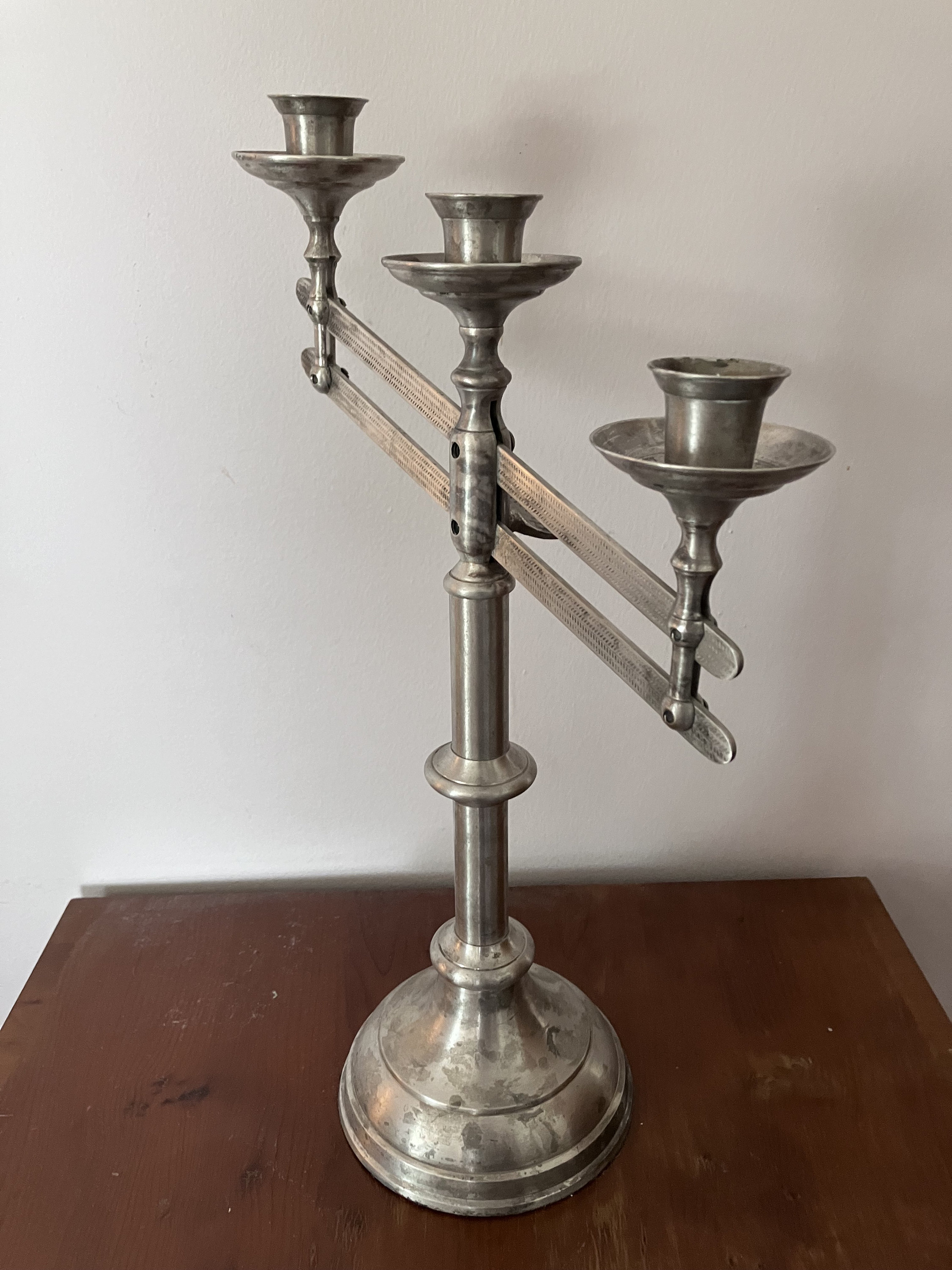Vintage Religious Candelabra Dramatic Silver-plated Metal Candle Holder ...