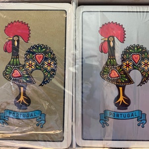 Vintage Portugal Rooster Playing Cards 1970s Litografia MAIA Cartas De ...