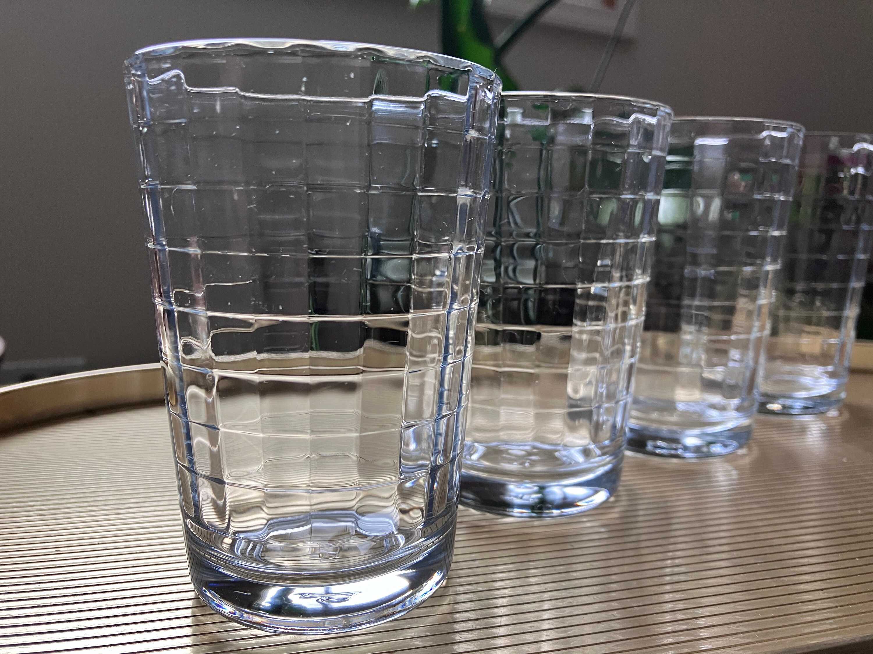 Vintage 1990s Pasabahce Clear Block Optic Cooler Scotch or Juice ...