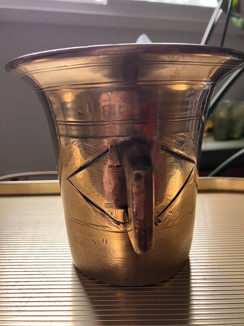 Vintage Solid Brass Mortar: Farmhouse Apothecary Bowl With Handles - Etsy
