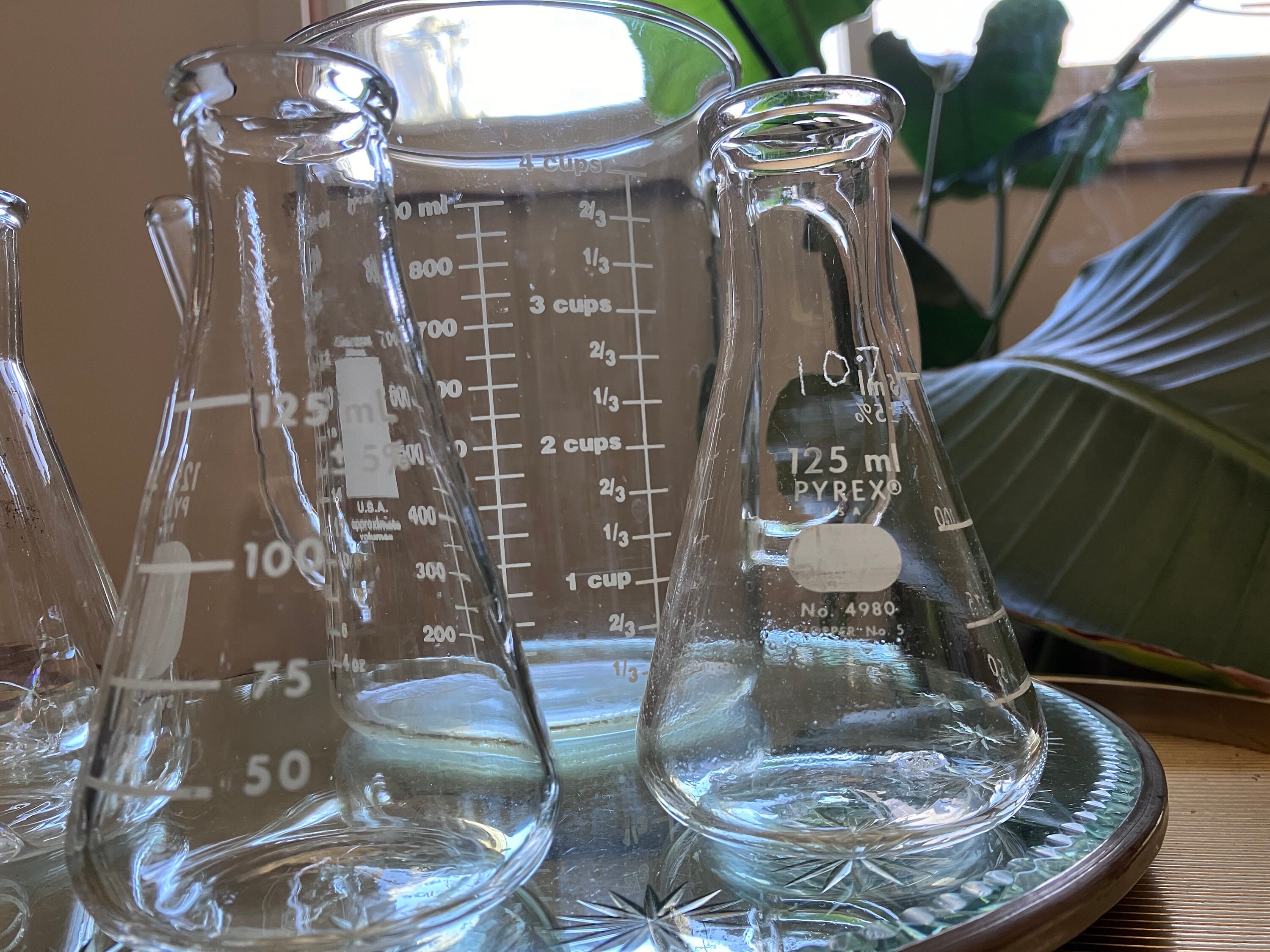 Vintage Pyrex 125 ML Erlenmeyer Conical Chemistry Flasks No. 4980 ...