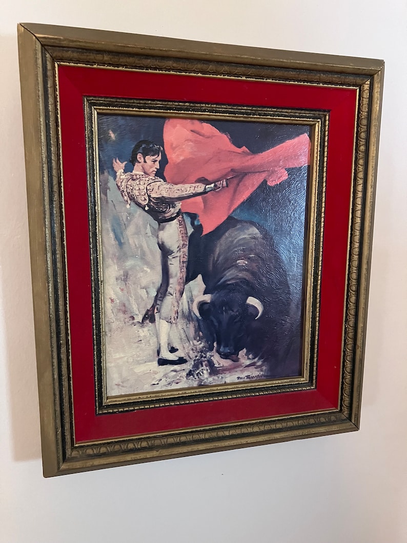 Vintage Dramatic Matador Rico Tomaso Red Velvet Gold Wood Frame Winde ...