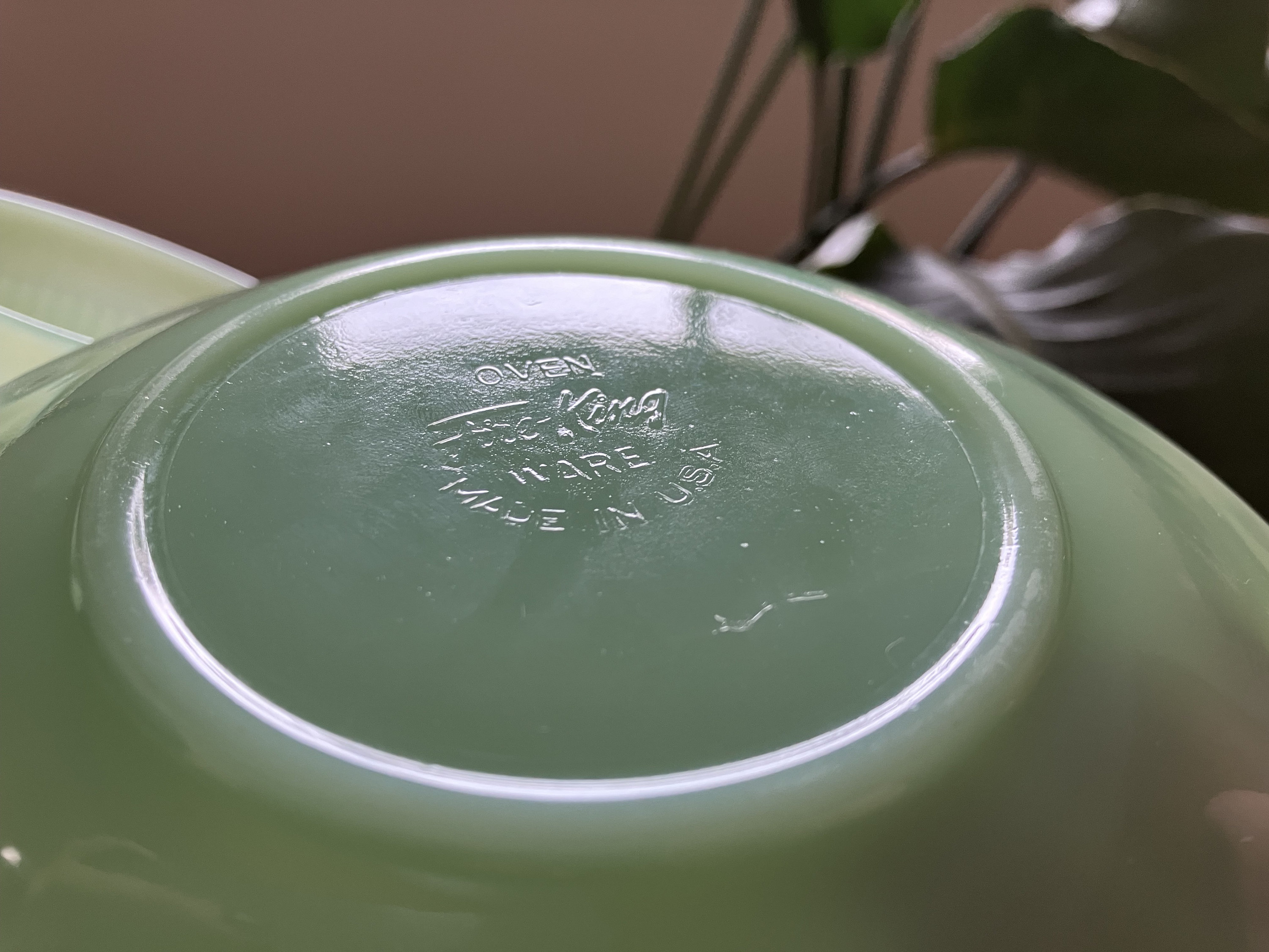 Vintage jane Ray Jadeite Anchor Hocking Fireking Oven Ware Ribbed Green ...