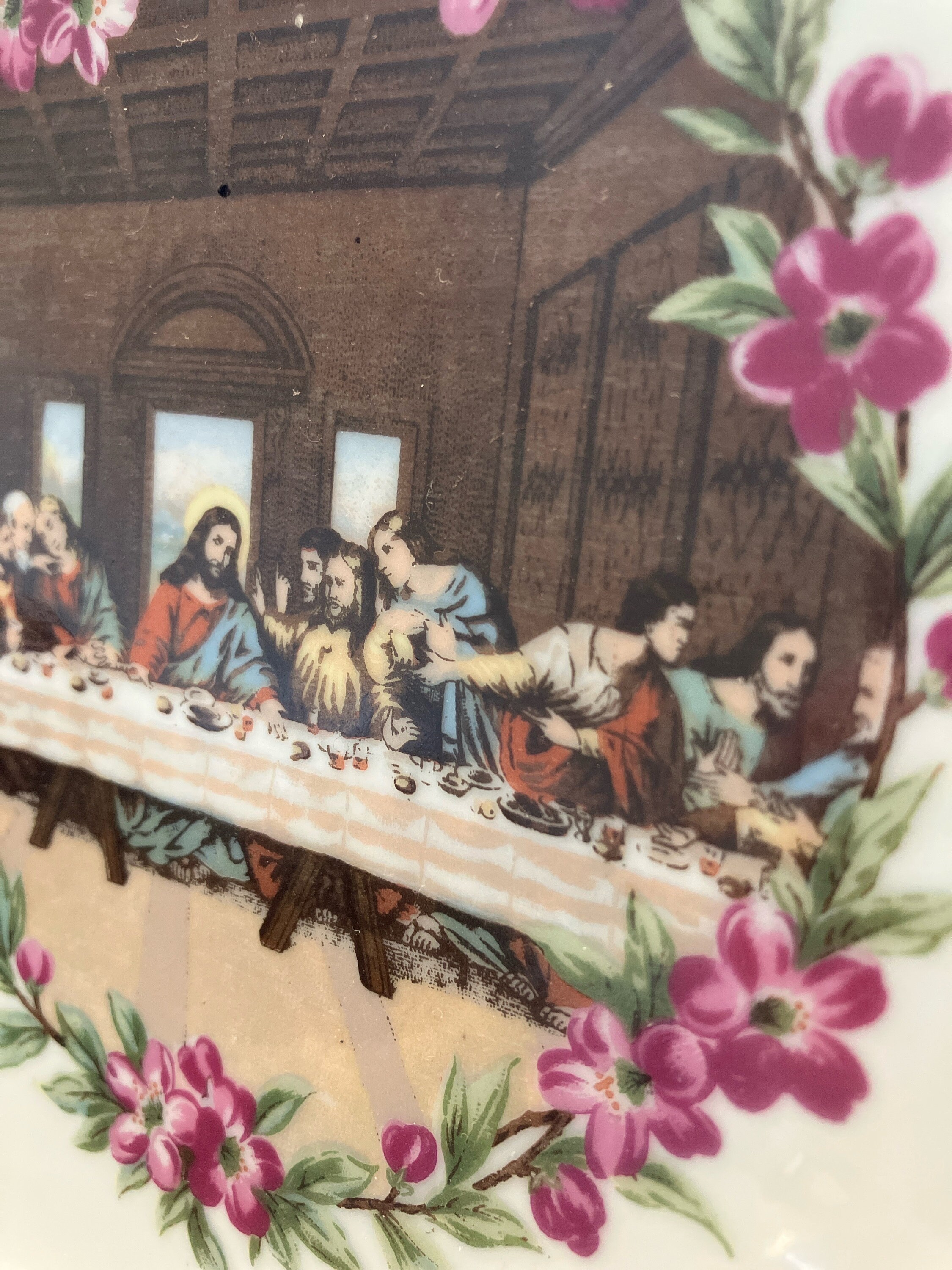Vintage 1960s last Supper Catholic Holy Ceramic Decorative Plate With ...