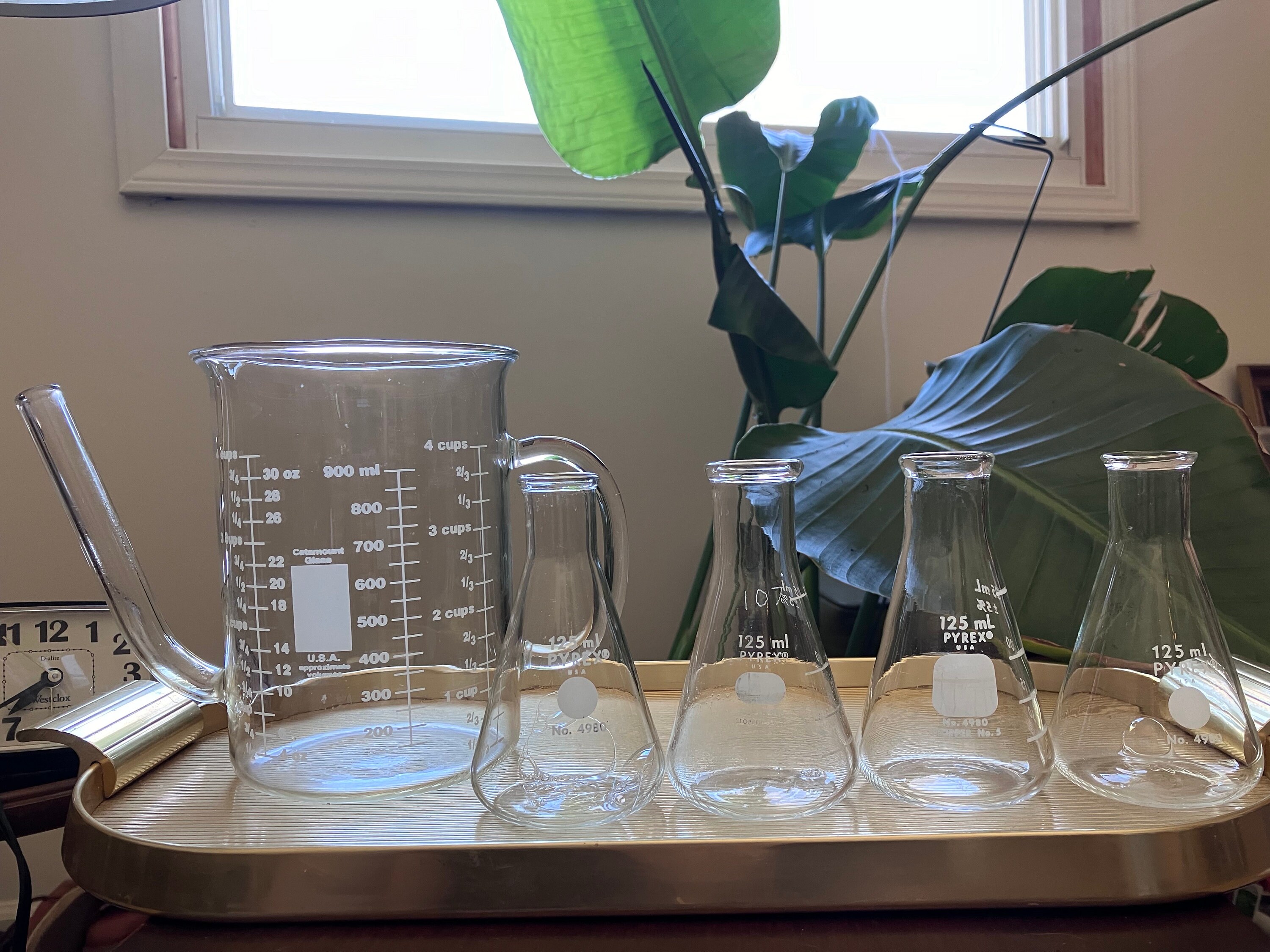 Vintage Pyrex 125 ML Erlenmeyer Conical Chemistry Flasks No. 4980 ...