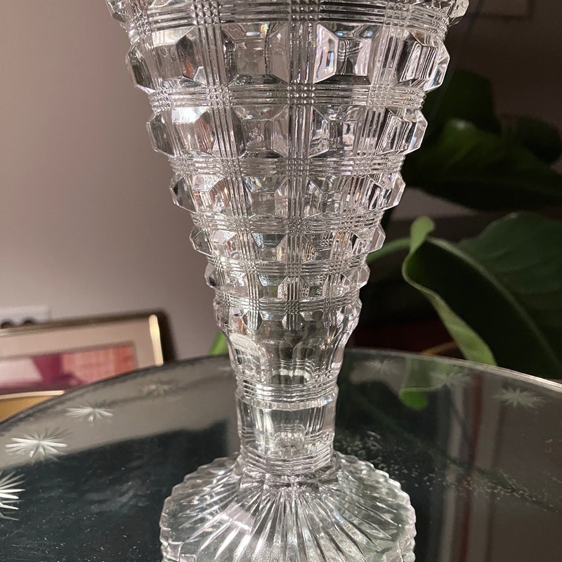 Footed Glass Vase - Etsy