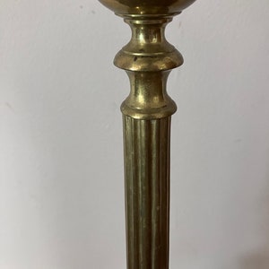 Antique French Brass Candlestick Religious Ornate Column Figural Base ...