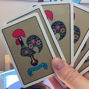 Vintage Portugal Rooster Playing Cards 1970s Litografia MAIA Cartas De ...