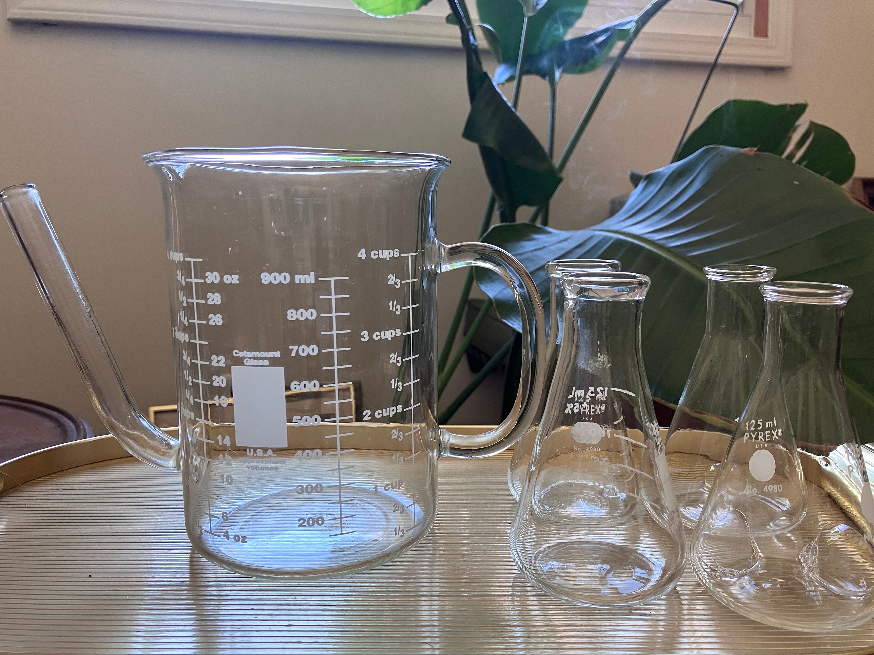 Vintage Pyrex 125 ML Erlenmeyer Conical Chemistry Flasks No. 4980 ...