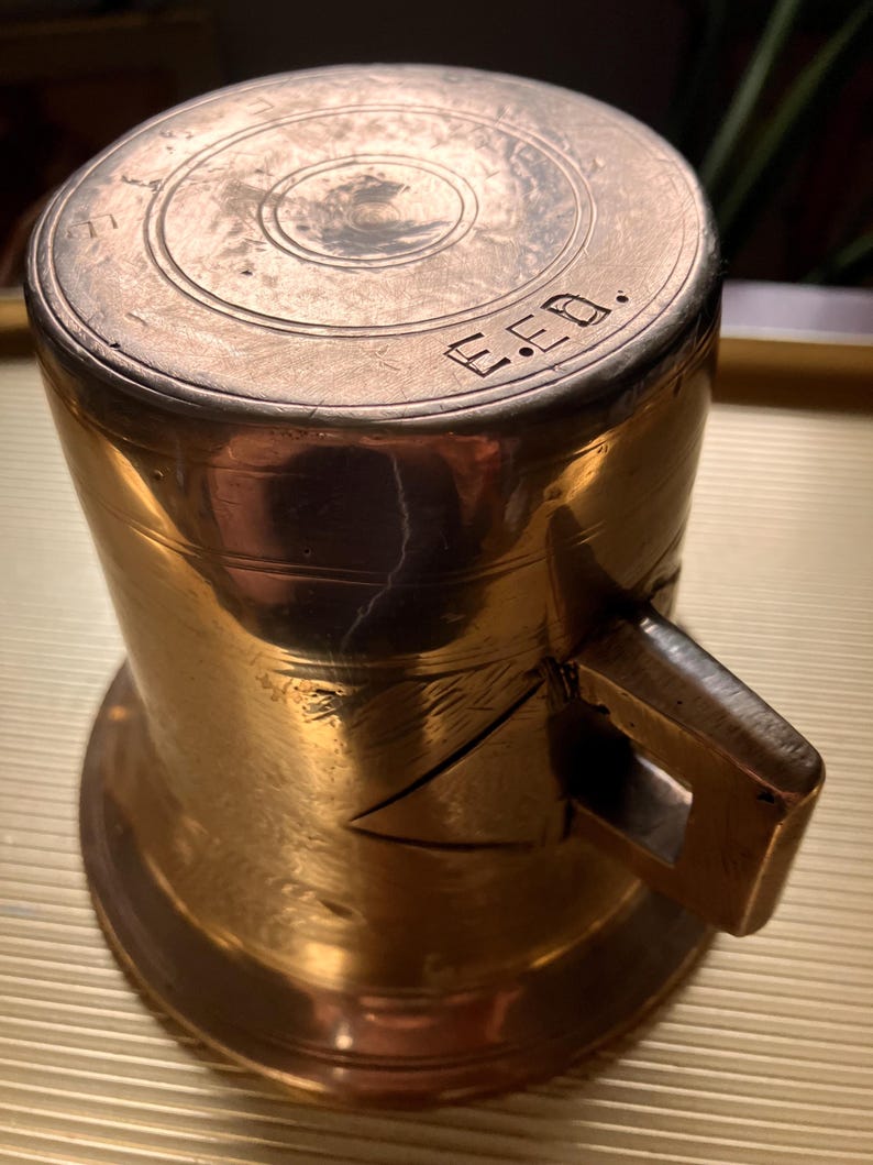 Vintage Solid Brass Mortar: Farmhouse Apothecary Bowl With Handles - Etsy