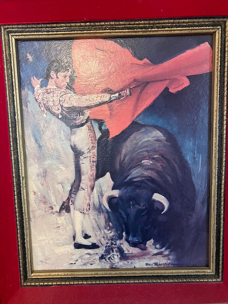 Vintage Dramatic Matador Rico Tomaso Red Velvet Gold Wood Frame Winde ...
