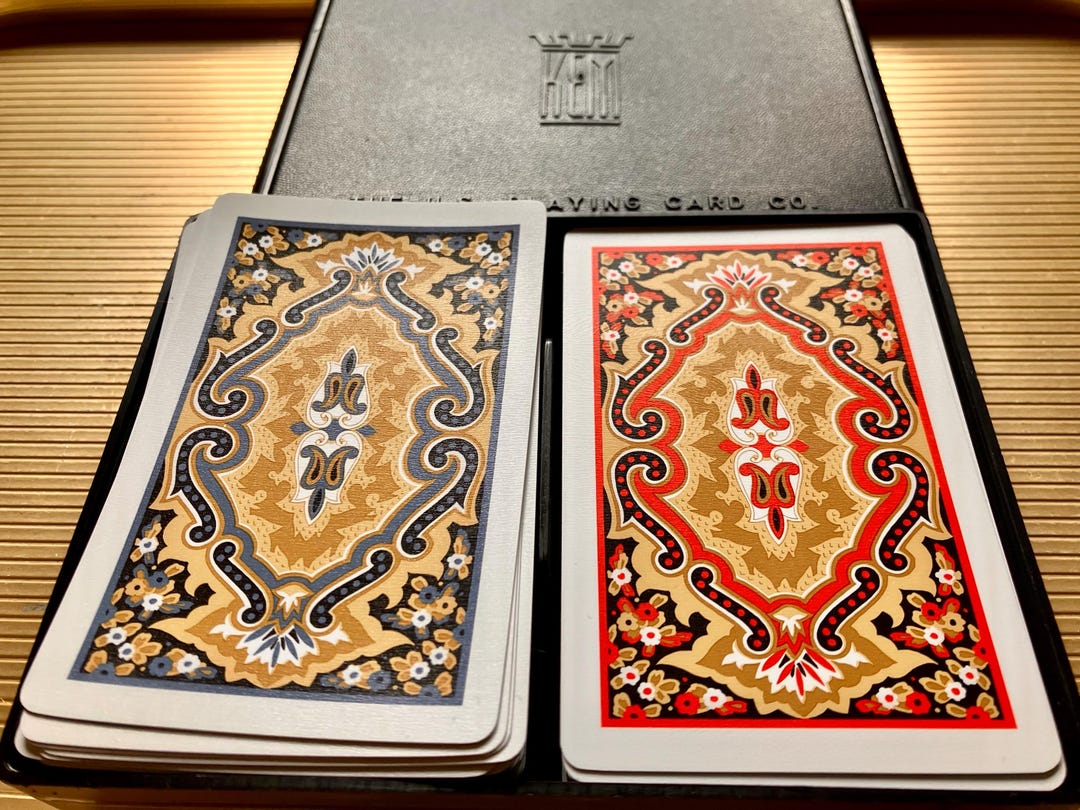 Vintage KEM Paisely Playing Cards Narrow Super Jumbo 2120 Full Sets ...