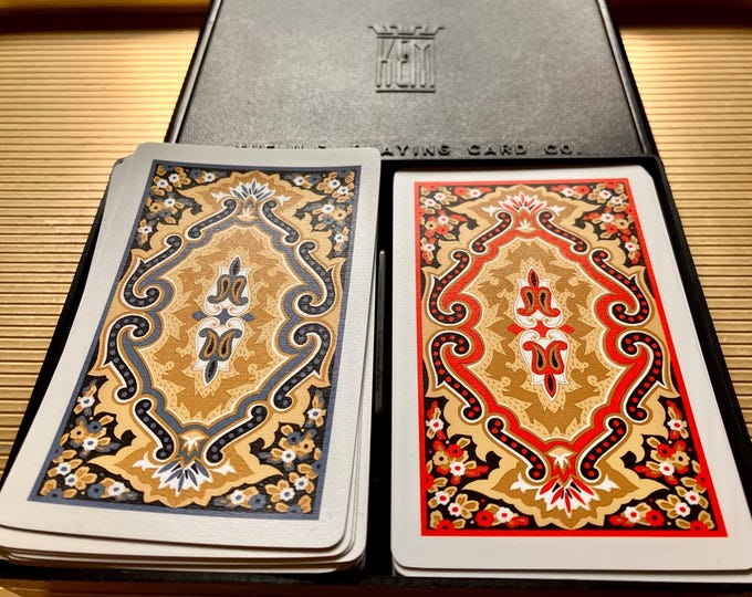 Vintage KEM Paisely Playing Cards Narrow Super Jumbo 2120 Full Sets ...